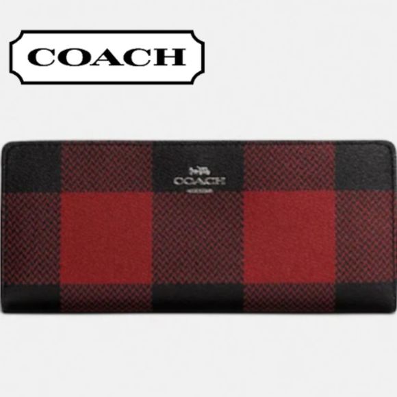 Coach | Bags | Last One Coach Buffalo Plaid Slim Wallet | Poshmark